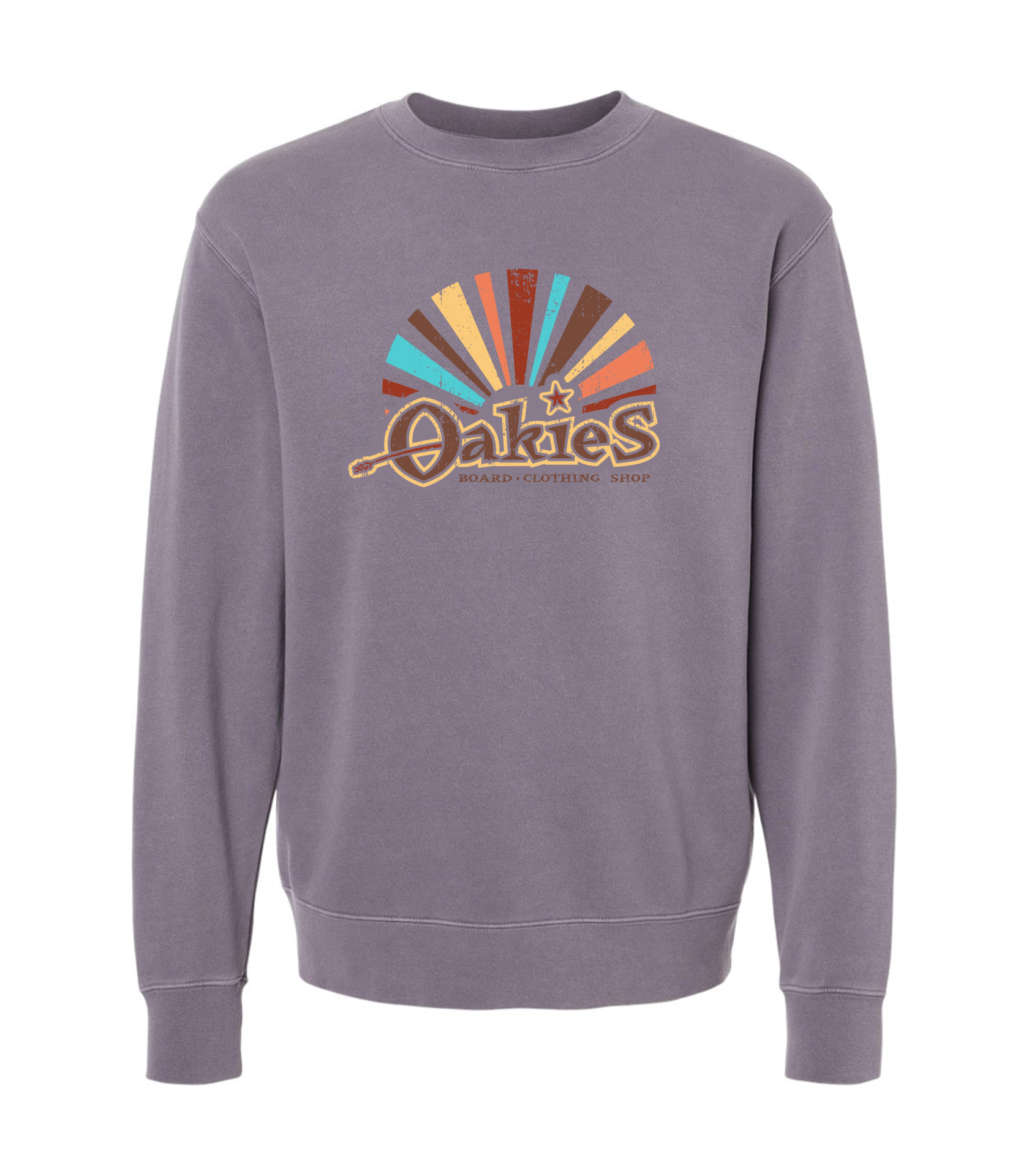 SUN RAY PIGMENT DYED CREWNECK SWEATSHIRT – Oakies Board Shop